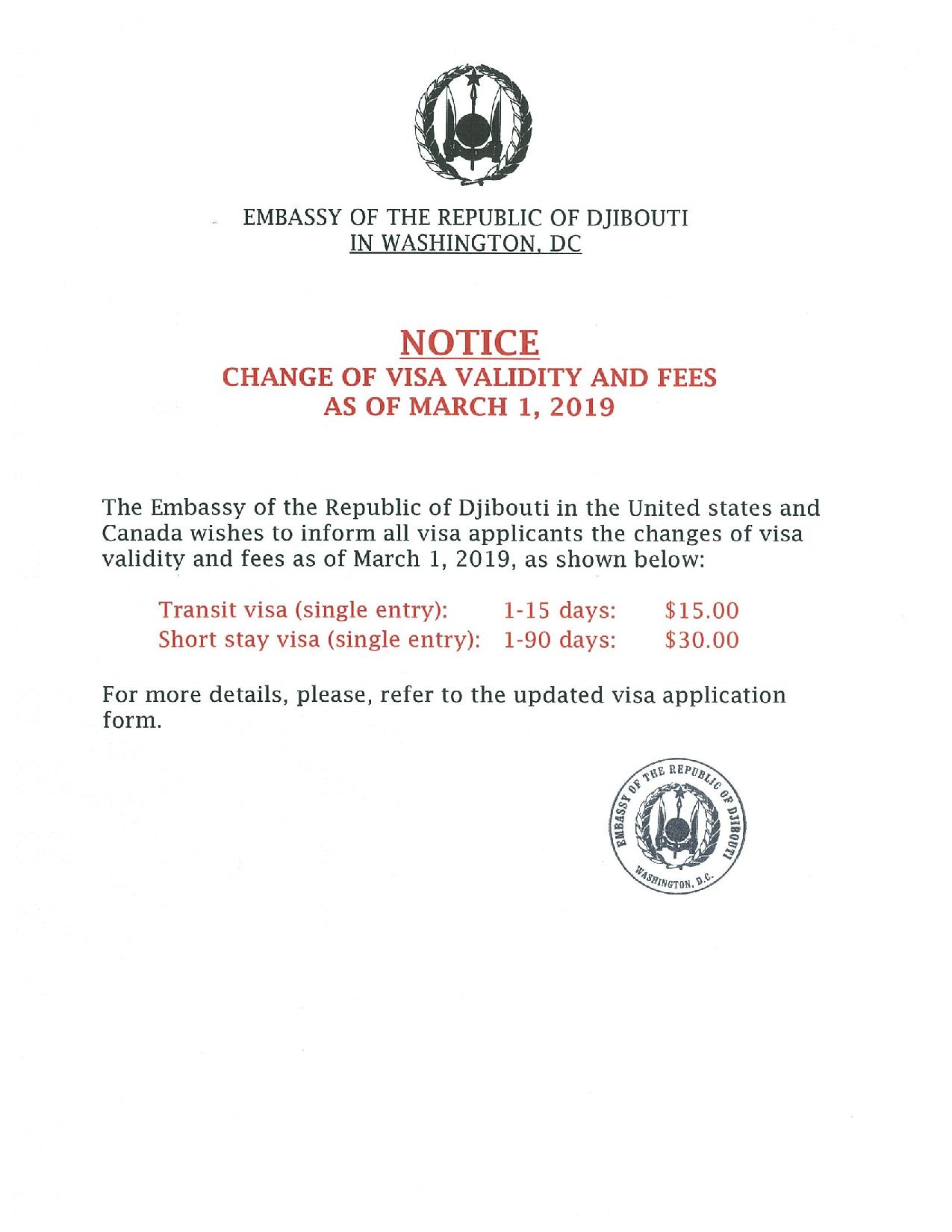 Change of Visa validity and fees as of March 1 , 2019 | Embassy of the ... Change of Visa validity and fees as of March 1 , 2019 | Embassy of the ...